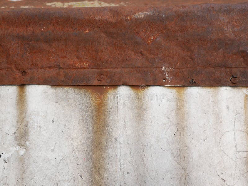 Rusty Iron on Concrete. Rust Flows Onto Concrete. Close-up. Rusty Metal ...
