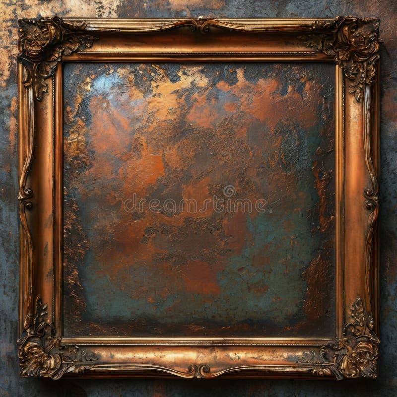 Rusty Iron with Copper Frame Stock Illustration - Illustration of ...