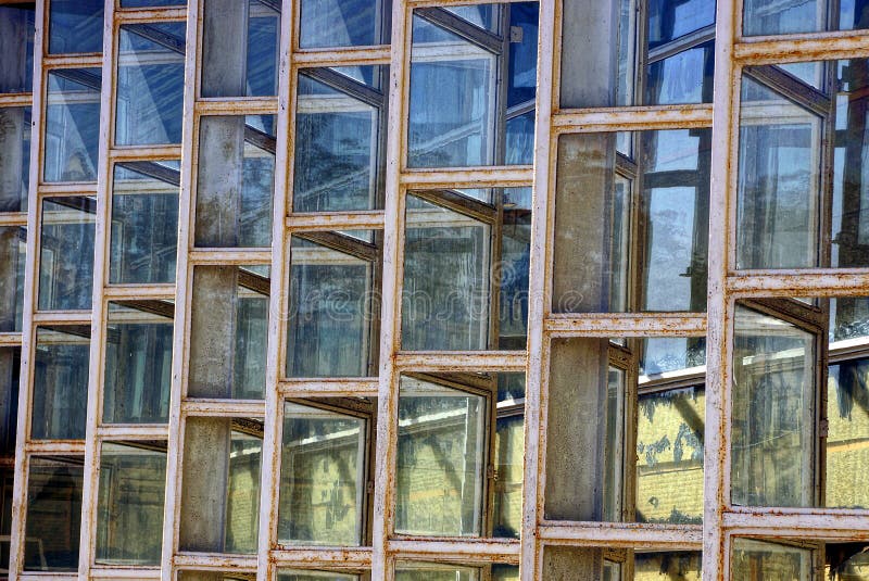 Texture from Windows with Rusty Frames Stock Image - Image of rusty ...