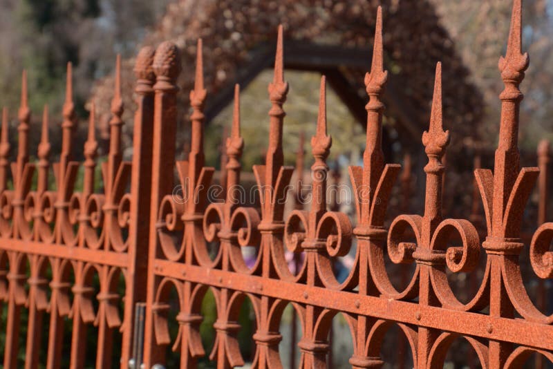 Rusty Iron Gate Vintage Look, Old Rusty Iron Fence on a Garden ...