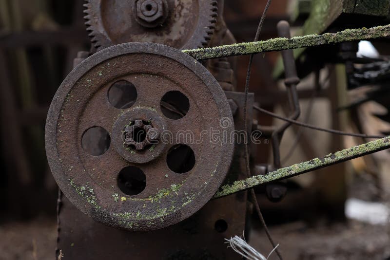Rusty Iron Gears from the Motor Stock Image - Image of industrial ...