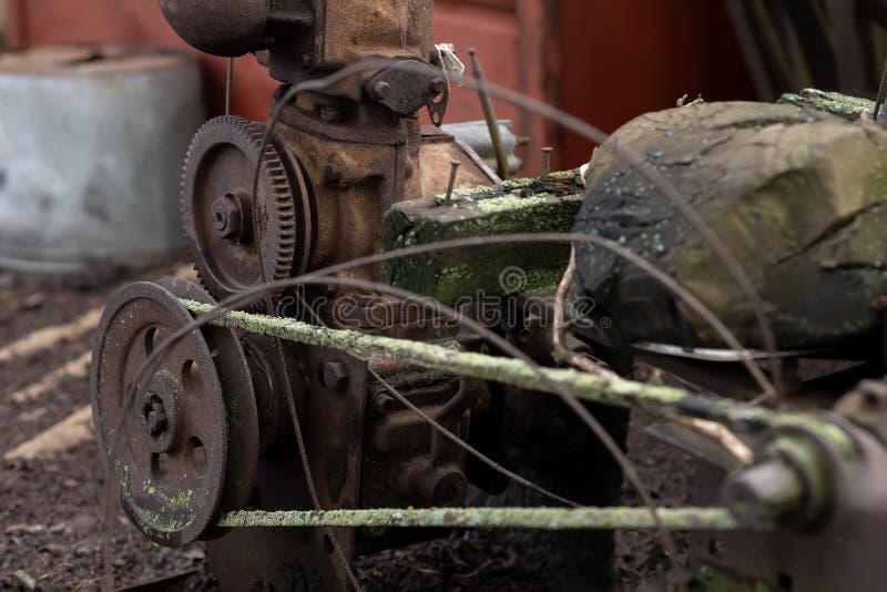 Rusty Iron Gears from the Motor Stock Photo - Image of construction ...