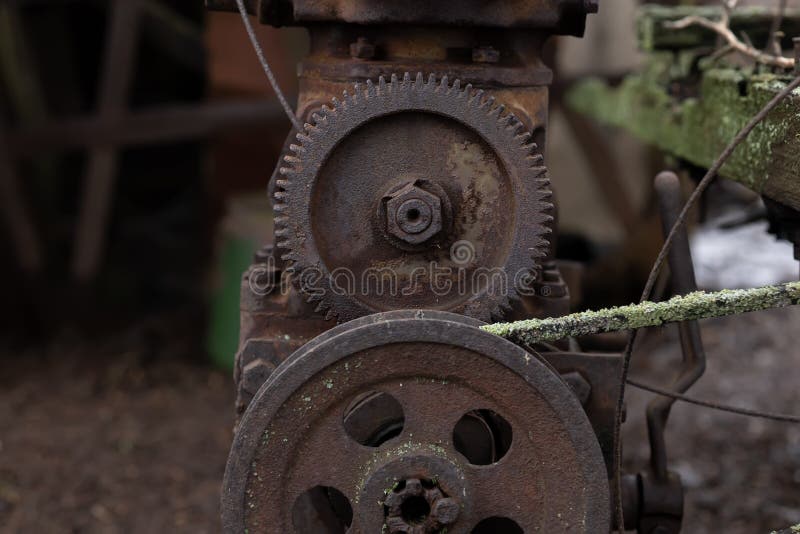 Rusty Iron Gears from the Motor Stock Image - Image of garbage ...