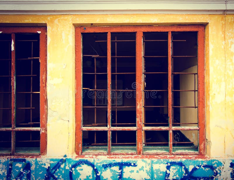 Rusty iron window stock photo. Image of prison, gray - 15496166