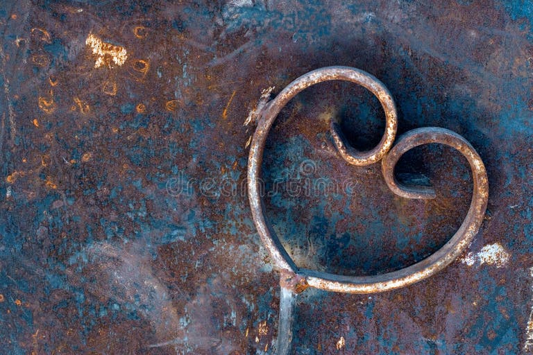 Rusty iron heart stock image. Image of heart, retro, metal - 9125705