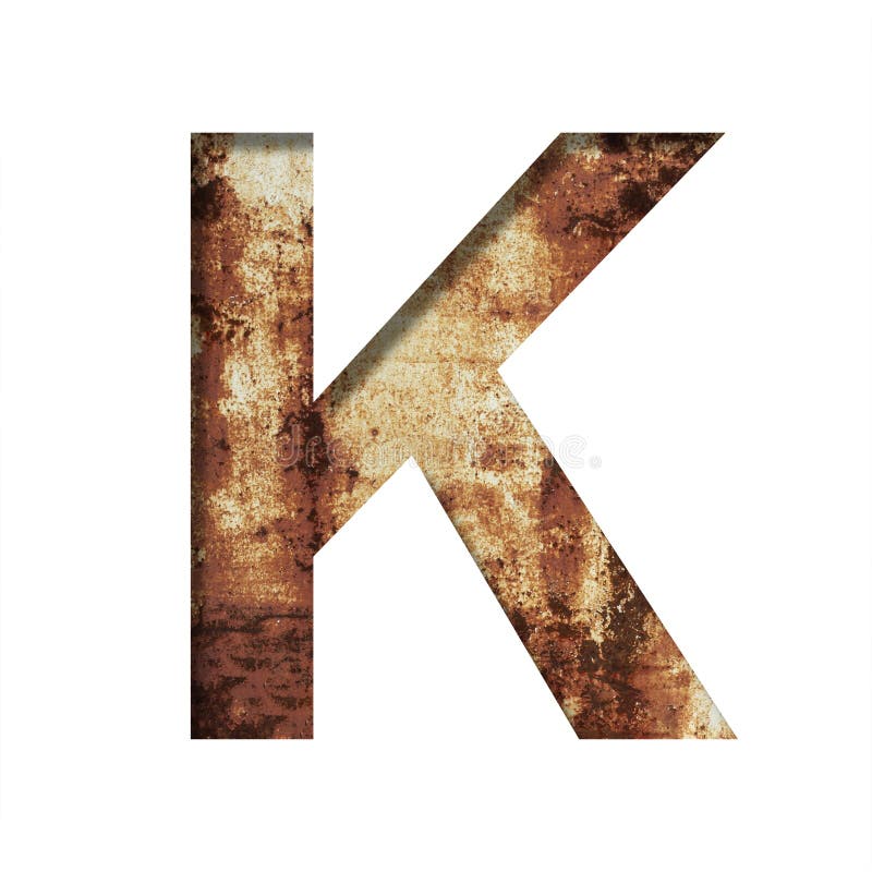 Rusty Iron Letters. the Letter K Cut Out of Paper on the Background of ...