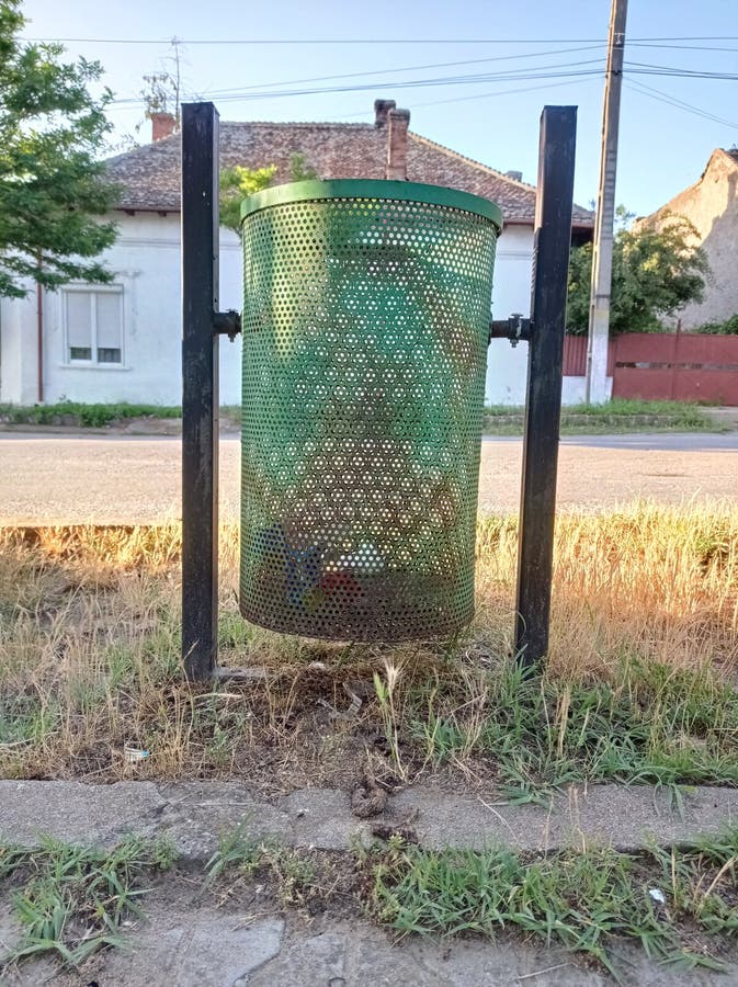 Rusty and Dirty Litter Bin in the City Stock Image - Image of sculpture ...