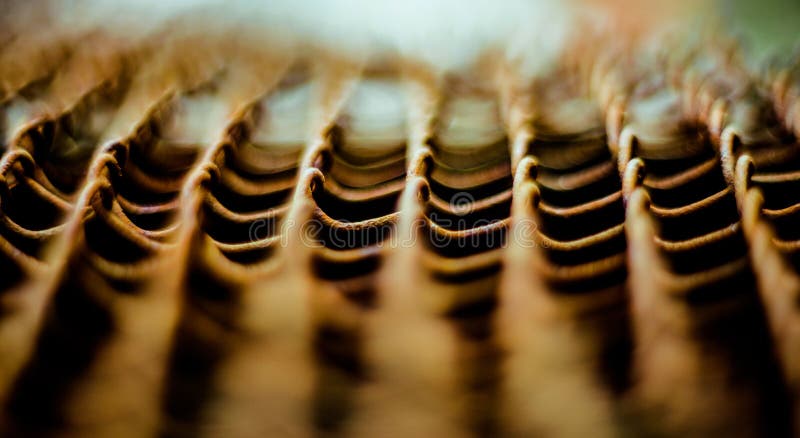 Rusty Iron Net Weaving from Wire. Surface with Depth of Field. Closeup ...