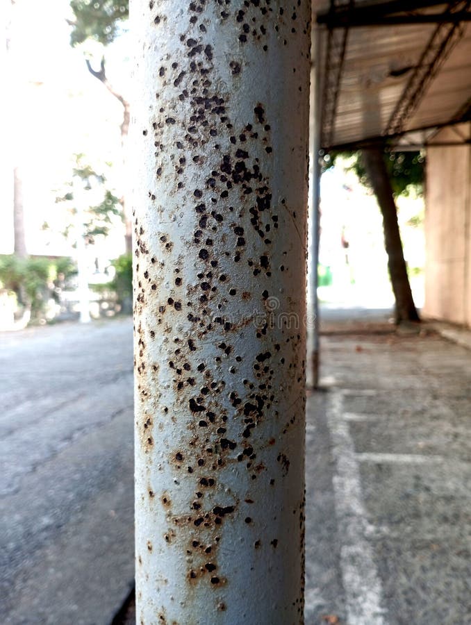 Rusty Iron Pillar,Old Rusty Iron Fence, Stock Image - Image of ...