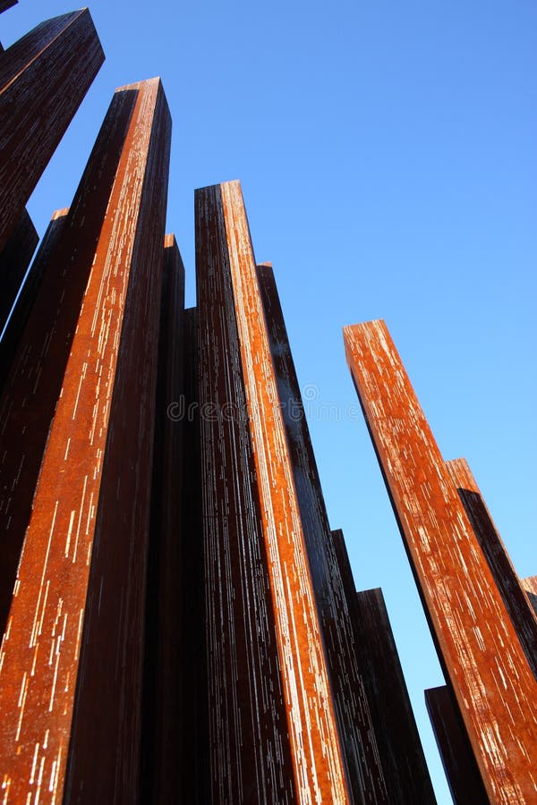 Rusty iron pillars stock image. Image of brown, monument - 50410801