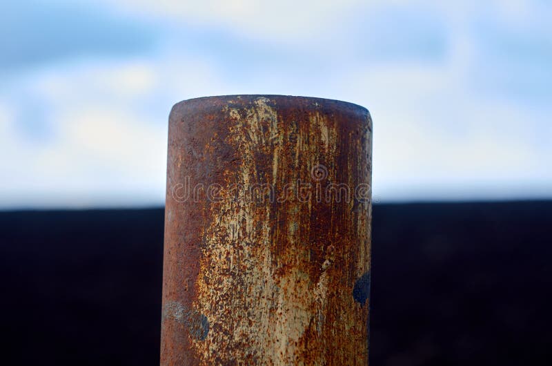 Rusty Iron Pipe in the Field Stock Image - Image of decoration ...