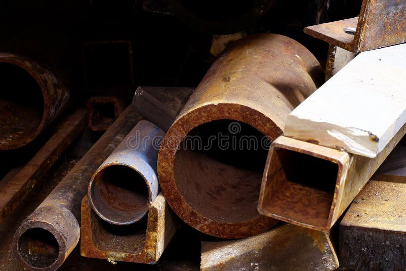 Rusty iron pipes stock image. Image of junk, rust, industrial - 108435649
