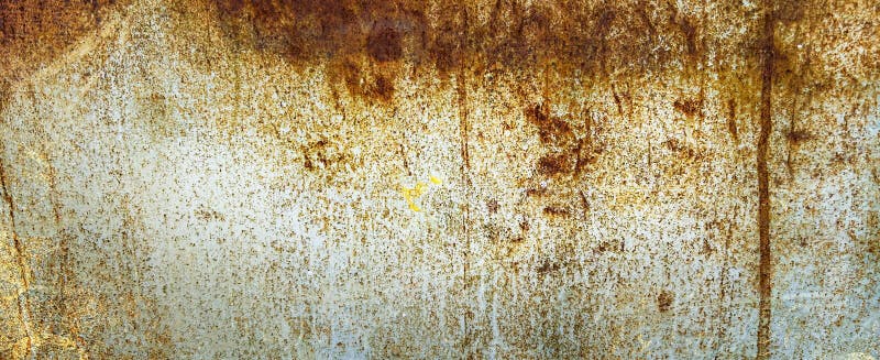 Rusty Iron Plate in Orange and Yellow Tones in Panoramic Format. Stock ...