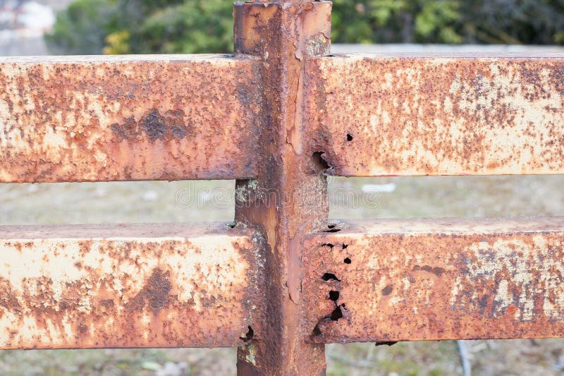 Rusty Iron Railing stock image. Image of fence, paint - 162032921