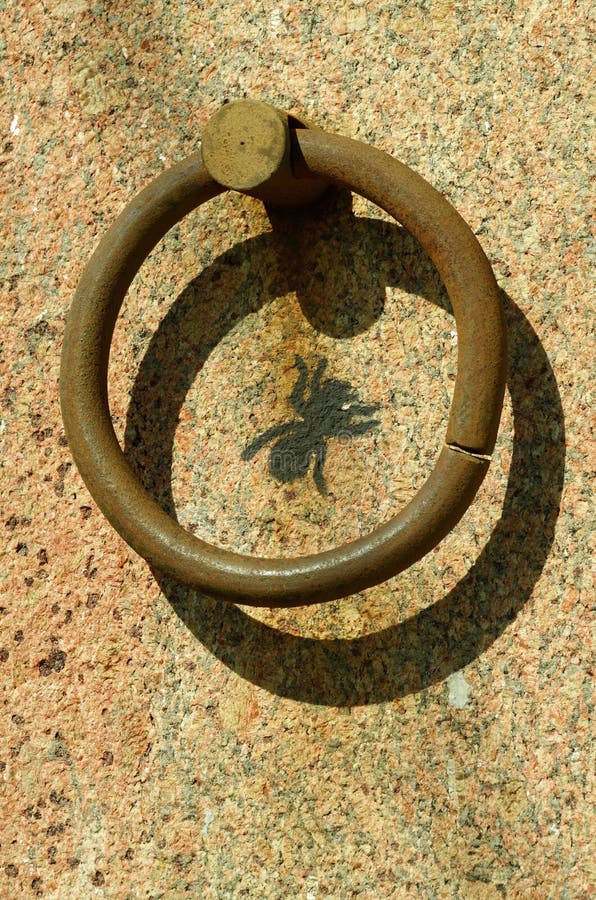 A rusty iron ring. stock image. Image of pillar, ring - 73471977