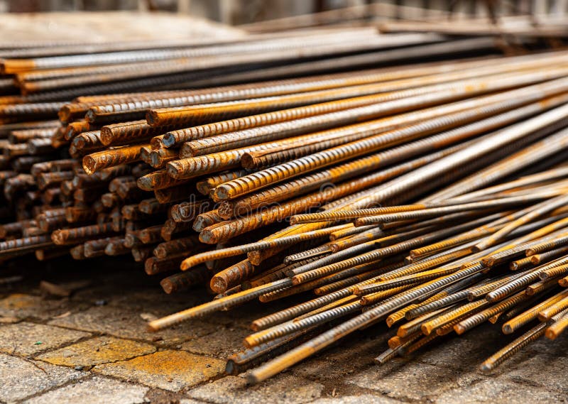 Rusty Iron Rods Specially Prepared To Be Used in Concrete in ...