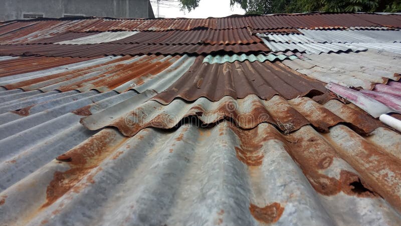 Rusty iron roof tiles stock photo. Image of roof, tiles - 266987372
