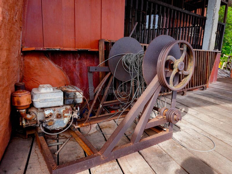 Rusty Iron Rope Used for Pulleys Pulling Very Heavy Objects or it Could ...