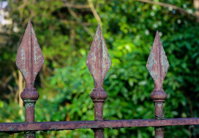 Rusty Iron Spikes stock image. Image of metal, paint - 66074941
