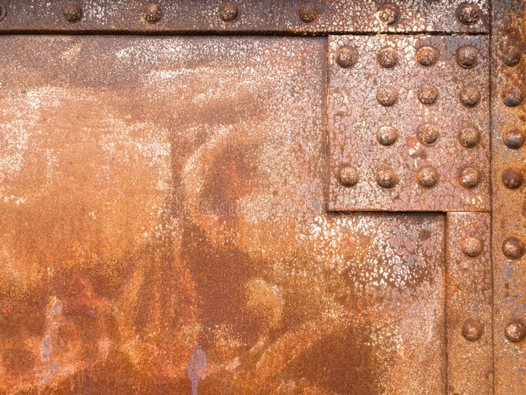 Rusty Iron Surface Steel Rivets Texture Pattern Stock Photo - Image of ...