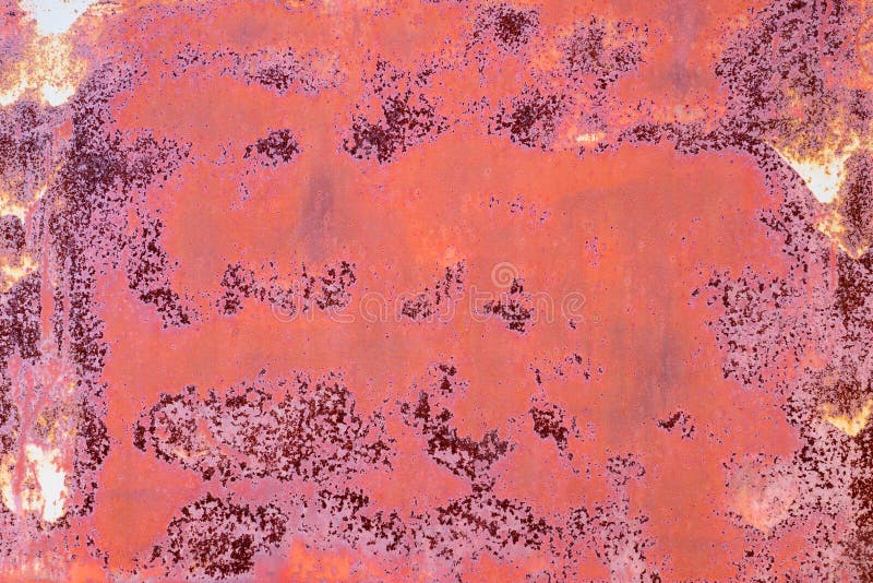 Rusty Iron Wall with Cracked Red Paint Stock Image - Image of rusty ...