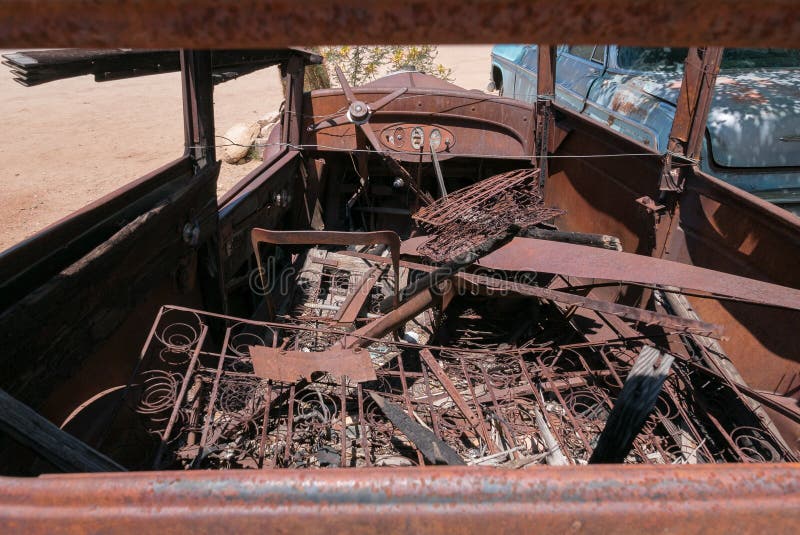 Rusty Junk Inside a Vintage Truck Stock Photo - Image of grungy ...