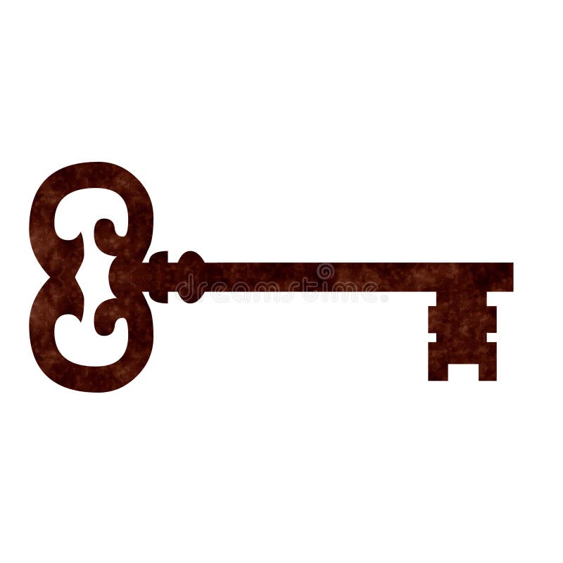 Rusty Key stock illustration. Illustration of isolated - 3749859