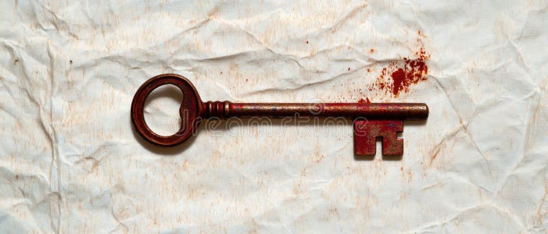 A Rusty Key with Blood on it. Stock Image - Image of corner, appearance ...