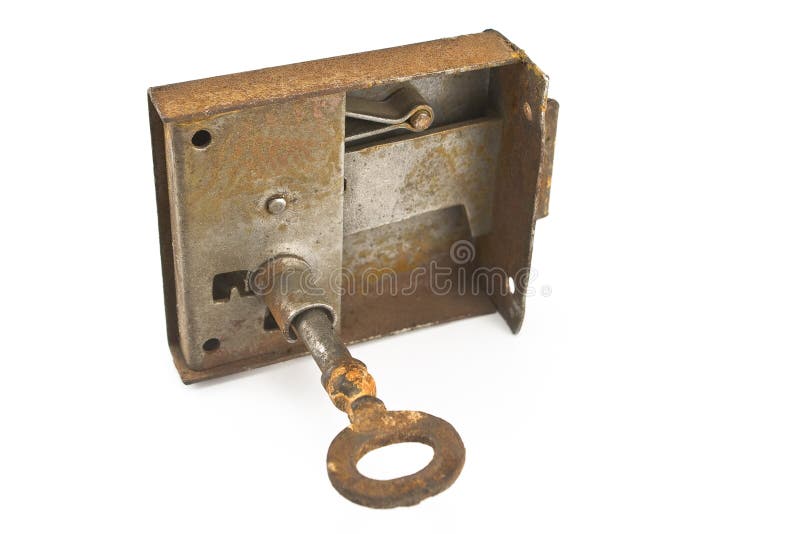 Rusty key in locker stock photo. Image of protection - 24884240