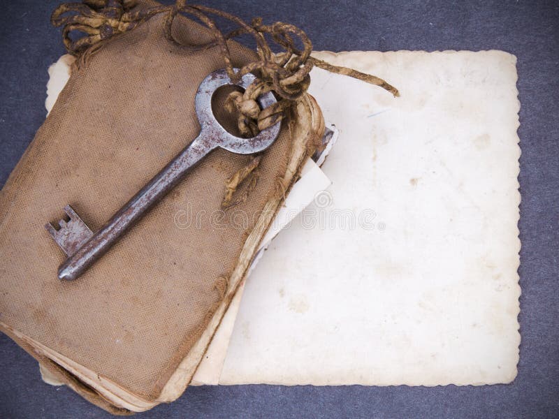 Rusty Key, Old Book Andempty Photography Stock Image - Image of ...