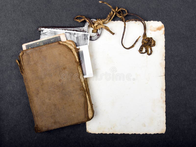 Rusty Key, Old Book and Empty Photography Stock Photo - Image of letter ...