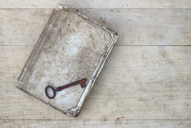 Rusty Key on the Old Tattered Book Stock Image - Image of dirty, paper ...