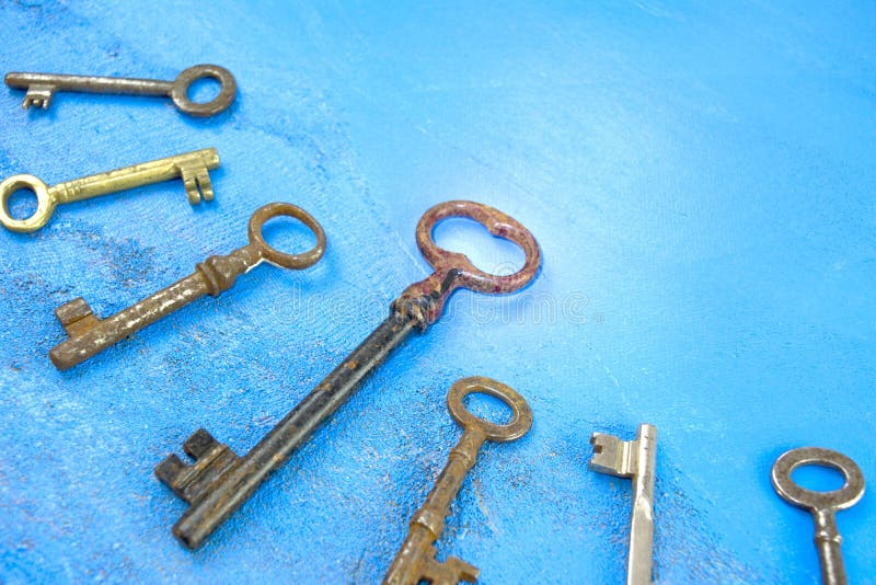 Rusty keys angle view stock image. Image of brown, rusty - 73785163
