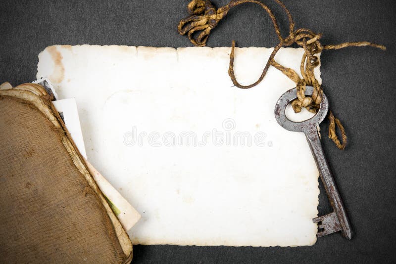 Rusty Key, Old Book and Empty Photography Stock Image - Image of empty ...