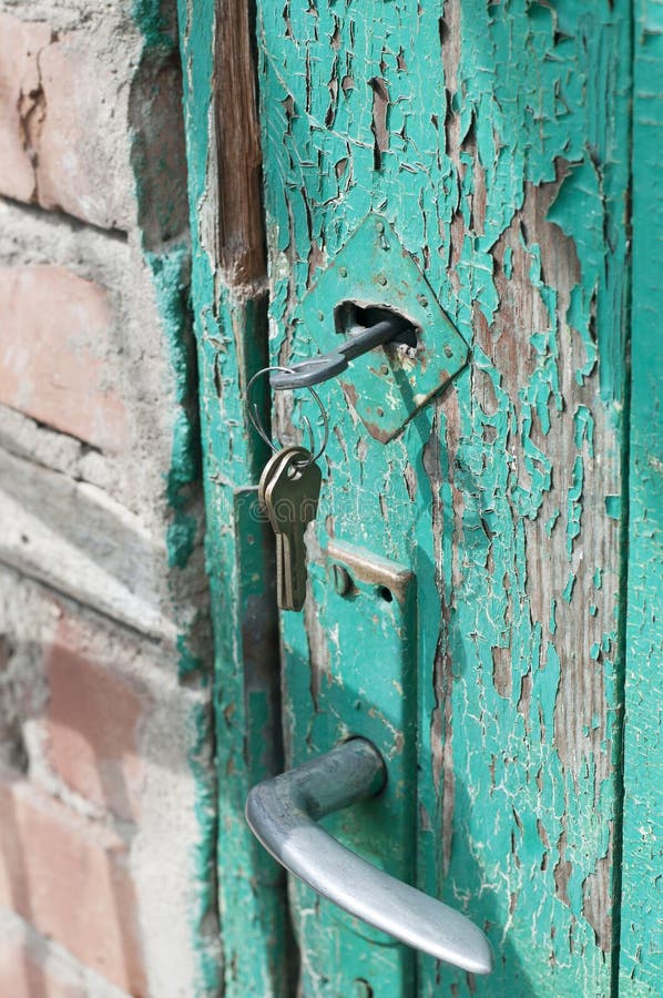 Rusty Keys in Old Door Lock Stock Image - Image of aged, metallic: 43590417