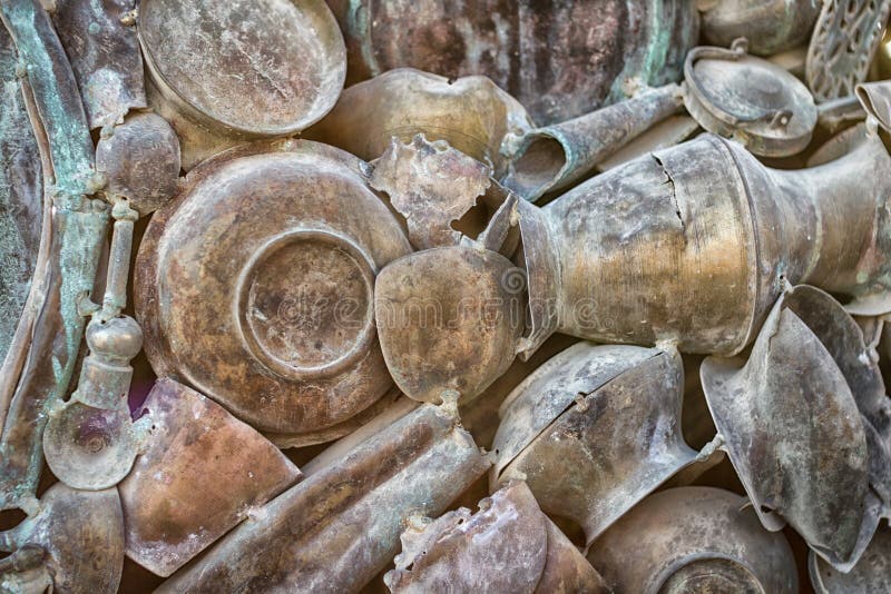 Rusty kitchen utensils stock image. Image of stacked - 99242347