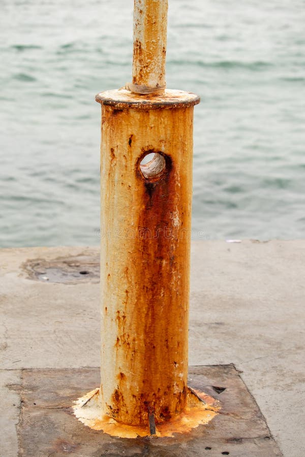 Rusty Lamppost on a Pier in the Autumn Season Stock Photo - Image of ...