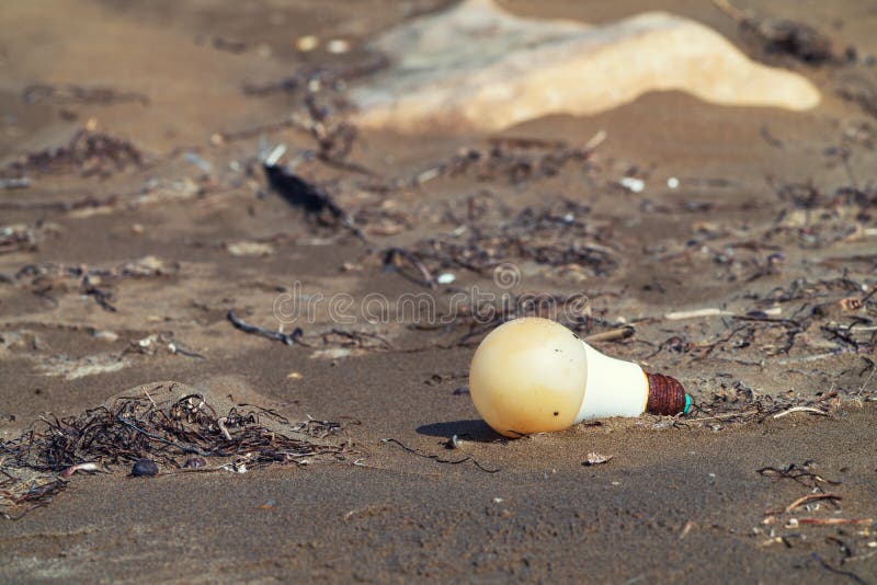 Rusty LED light bulb stock image. Image of sand, electricity - 175671931