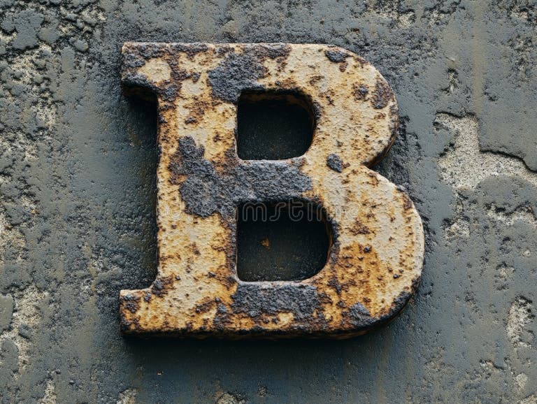 Rusty Letter B stock image. Image of ruins, textured - 390131693