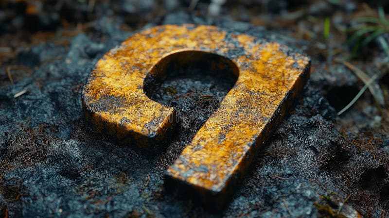 Rusty Letter P on the Ground Stock Illustration - Illustration of ...