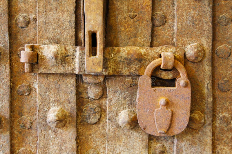Rusty lock stock photo. Image of lock, wood, iron, rusted - 16489336
