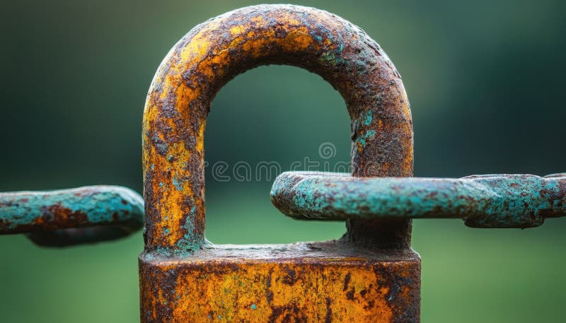 Rusty Lock and Chain Symbolizing Customer Data Security and the ...