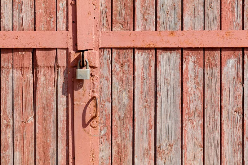 A Rusty Lock on a Wooden Door Stock Image - Image of closed, ancient ...
