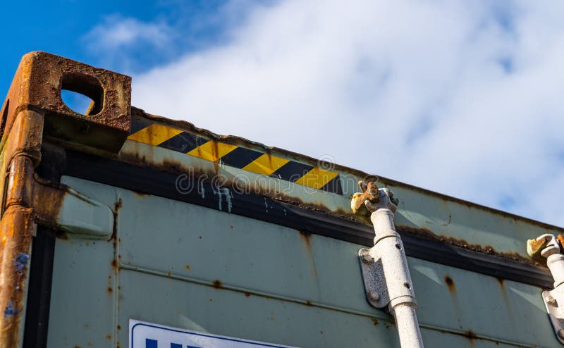 Rusty Locks of a Shipping Container.. Stock Image - Image of cargo ...
