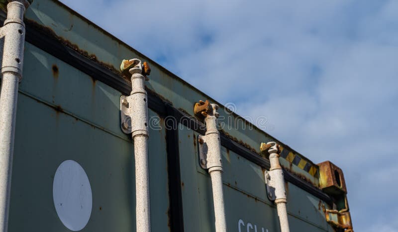 Rusty Locks of a Shipping Container.. Stock Photo - Image of material ...
