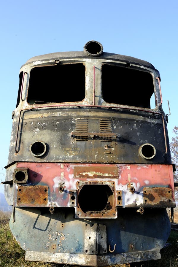 Old Rusty Locomotive of the Narrow Gauge Railway. Place of Stationing ...