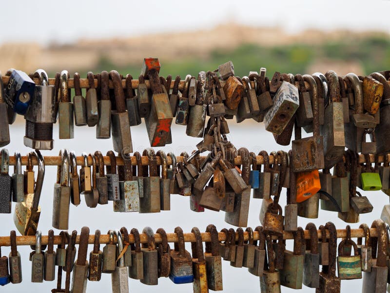 Rusty love locks stock image. Image of eternity, lovers - 97310749