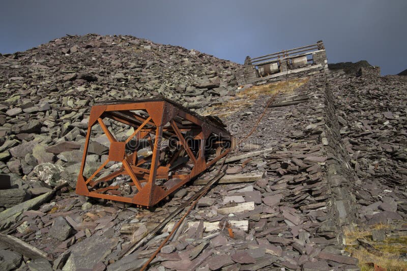 Ruin on slate quarry stock photo. Image of hole, industry - 29732154