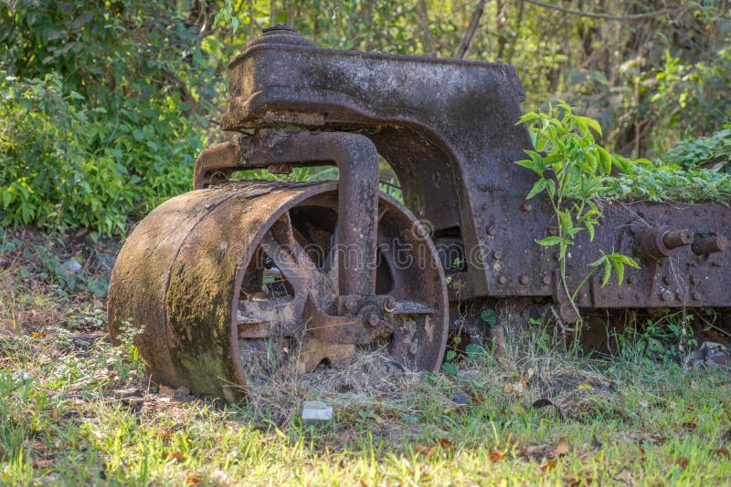 Rusty Machine in the Forest Stock Image - Image of horizontal, abstract ...
