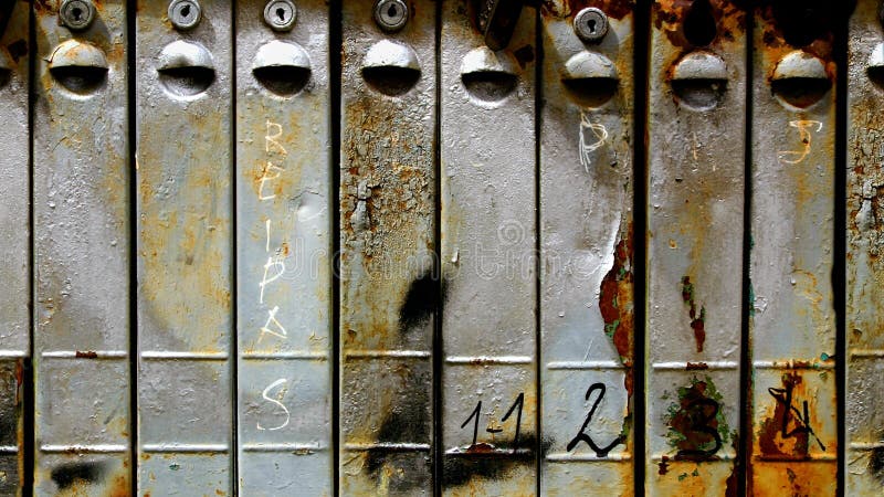 Rusty mail boxes stock image. Image of message, frozen - 106105263